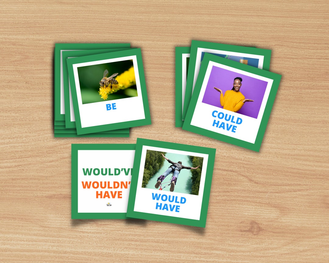 Printable Verb Flashcards ESL PDF: Deck of 36 Modal Auxiliary Verbs ...