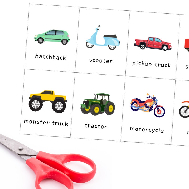 Transportation Flashcards: ESL Vocabulary Cards (printable PDF) - Etsy