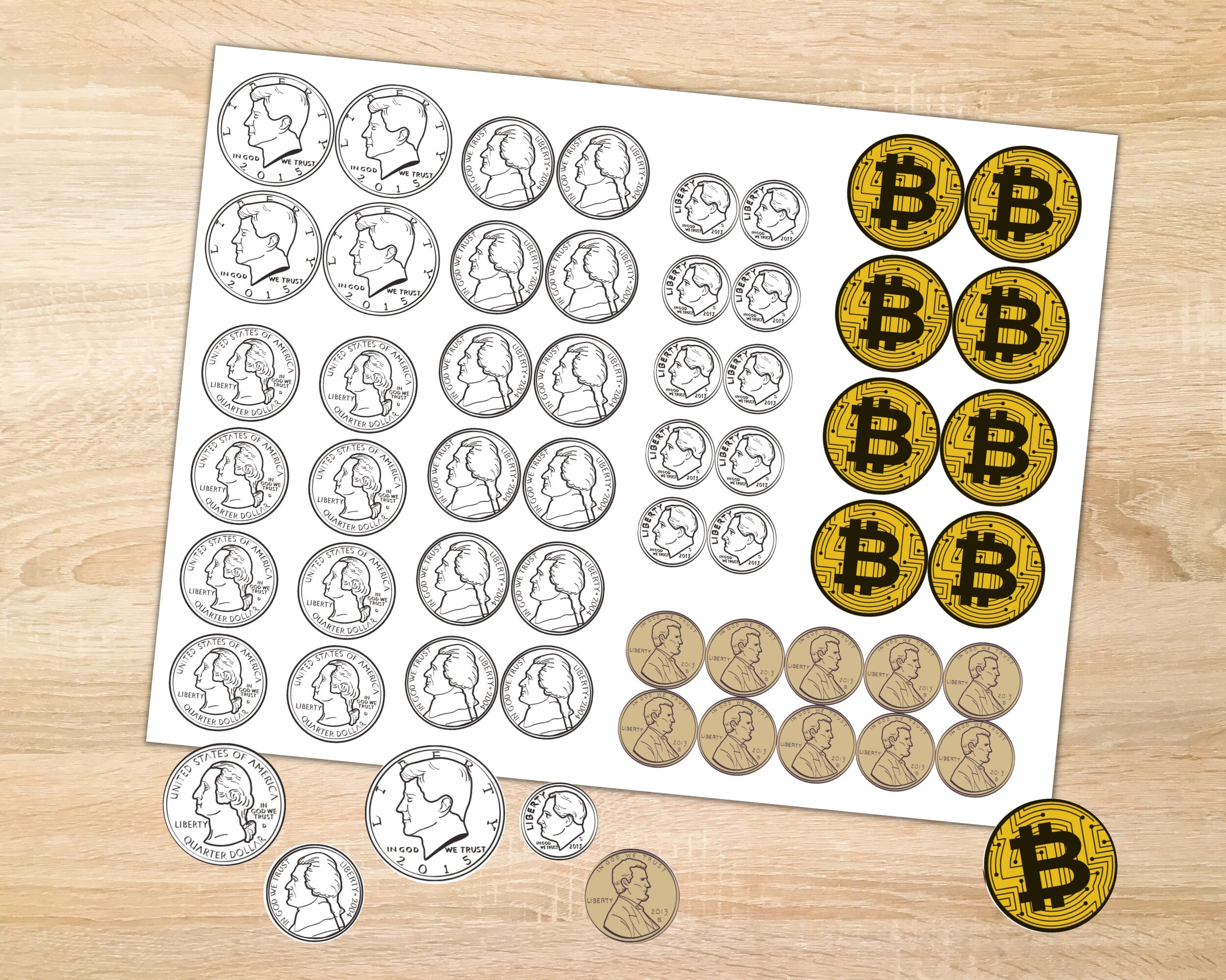 Realistic Printable Fake Money PDF of U.S. Currency: Fake Bills, Coins ...