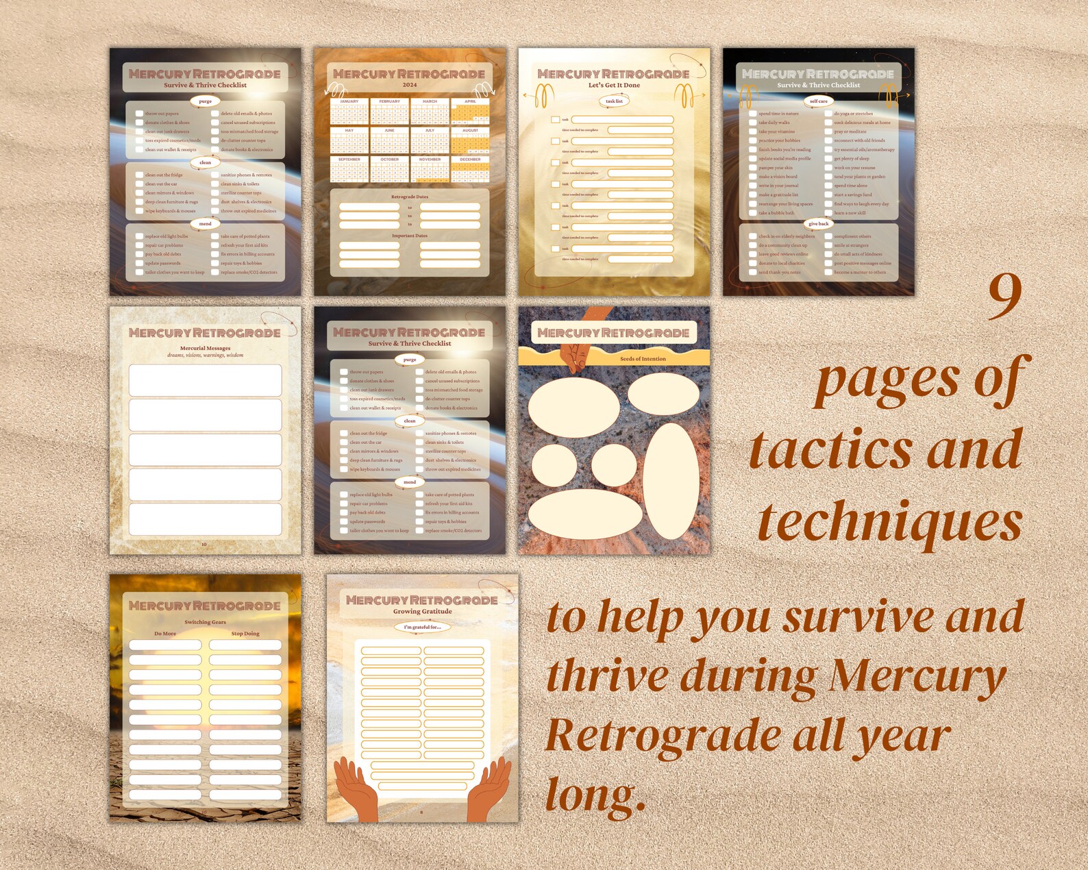 Mercury Retrograde Dates Calendar, Astrology Planner, Astrological ...