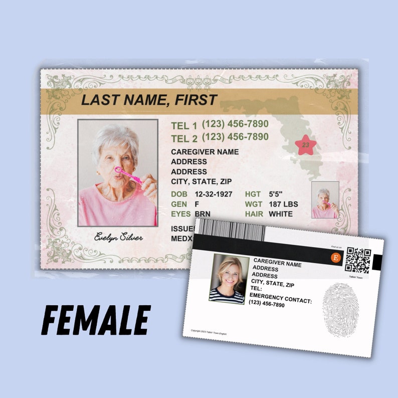Senior ID Card Template: Customizable Identification (canva) - Etsy