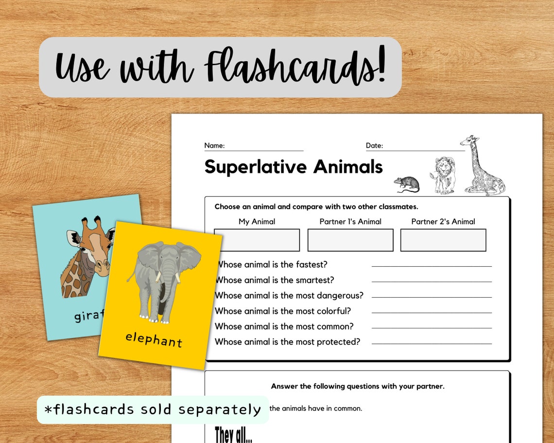 Comparative Worksheets and Superlative Worksheets Set of Printable Pdfs ...
