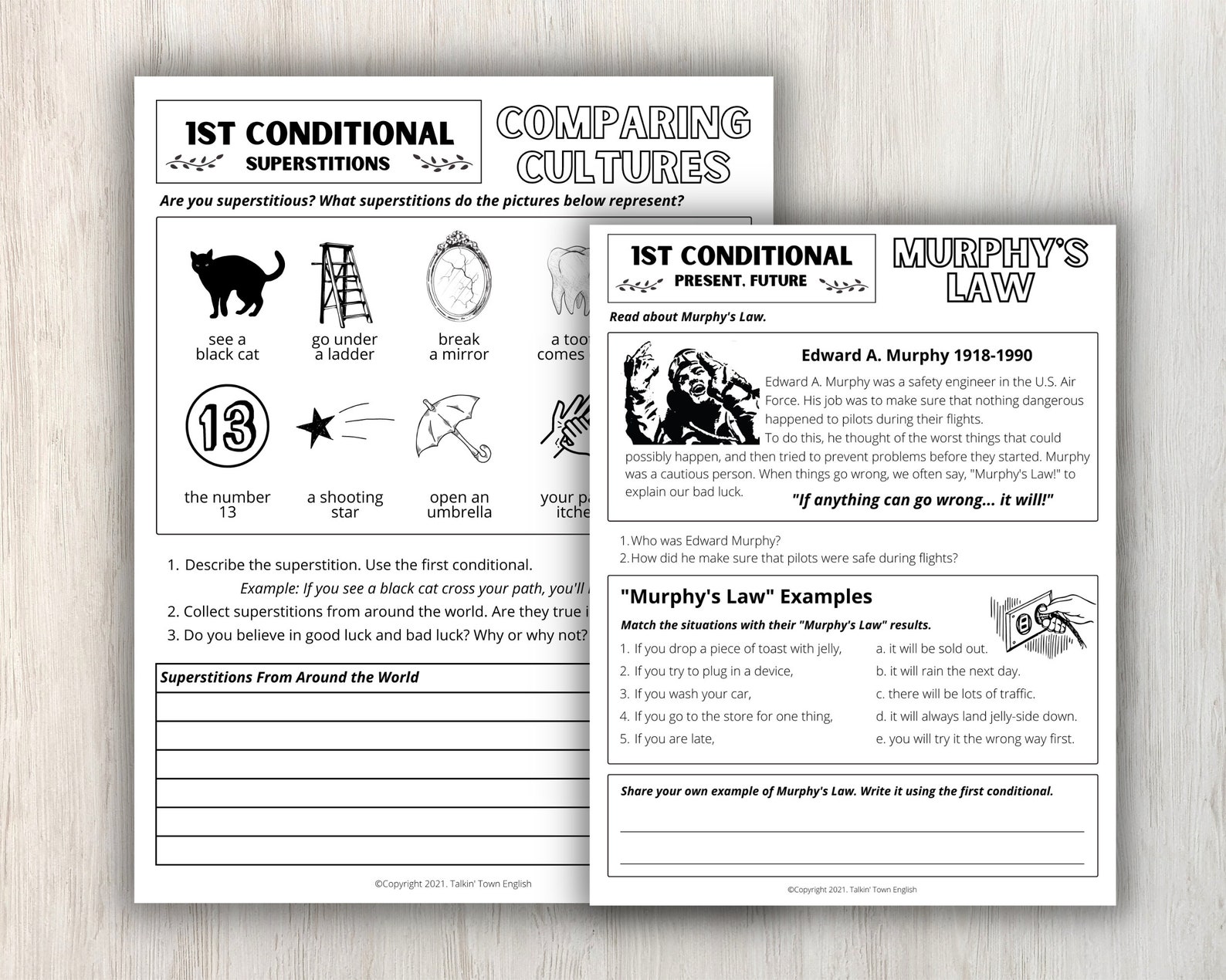 Conditionals 0-3 Worksheets and Conversation Cards PDF for English ...