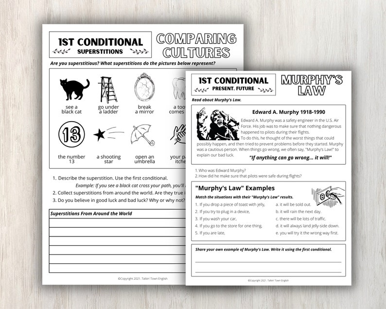 Conditionals 0-3 Worksheets and Conversation Cards PDF for English ...