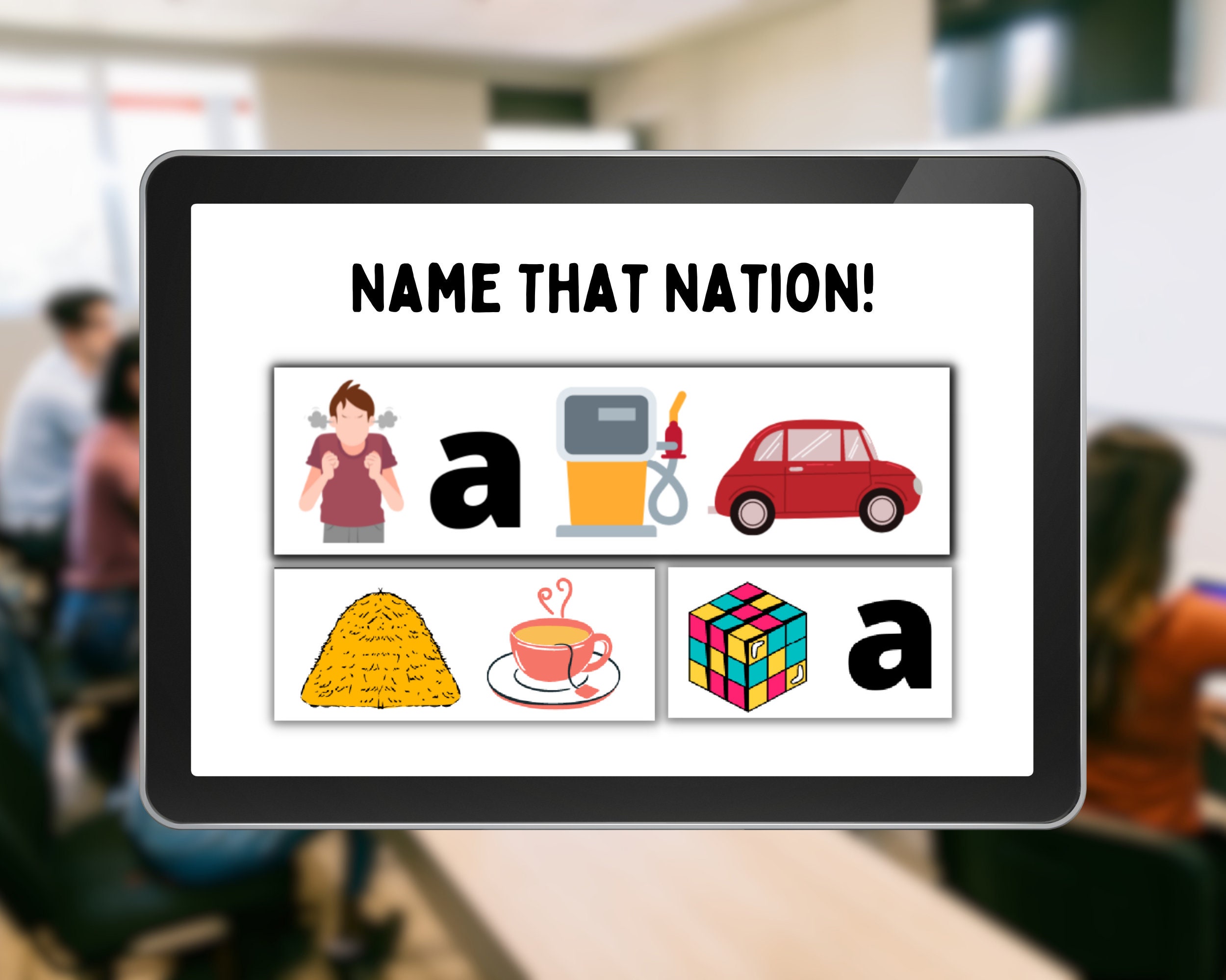 Geography Rebus Picture Puzzles: Pictograms of 50 Country Symbols ...