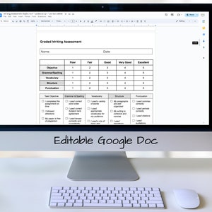 Writing Assessment Rubric Grading Worksheet and Template for ESL/ELL ...
