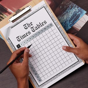 Times Multiplication Poster, Printable With Quiz and Practice Worksheet ...