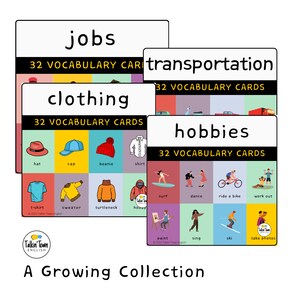 500 Vocabulary Flashcards Cards by Topic for Games and Activities ESL ...