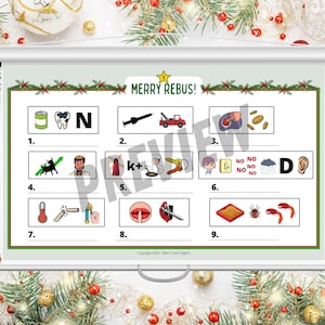 Christmas Rebus Puzzles Brain Teaser PDF Worksheets and Presentation ...