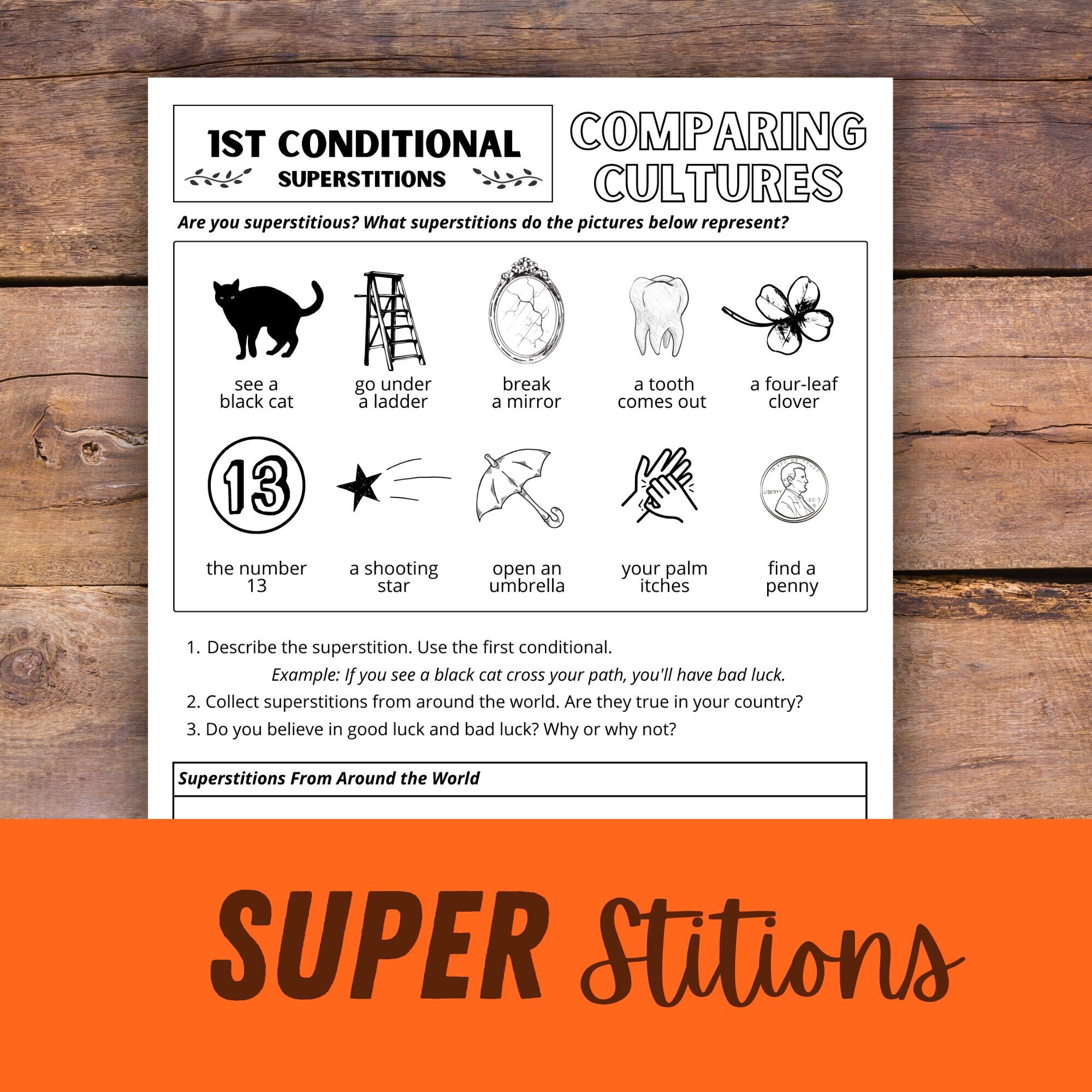 ESL First Conditional Grammar Activity Pack: Superstitions, Chores ...