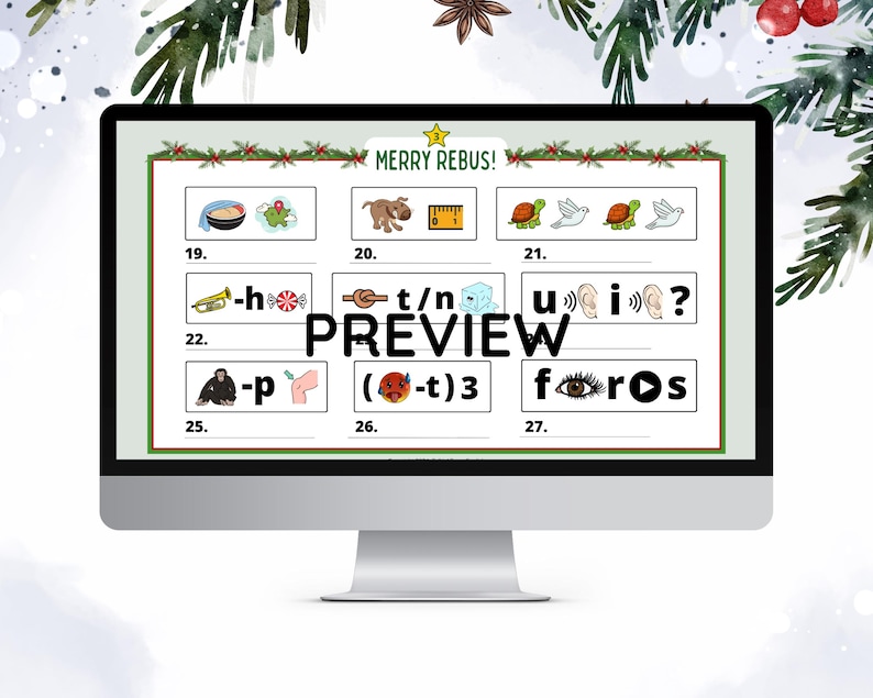 Christmas Rebus Picture Puzzles: Brain Teaser Activity for Holiday ...