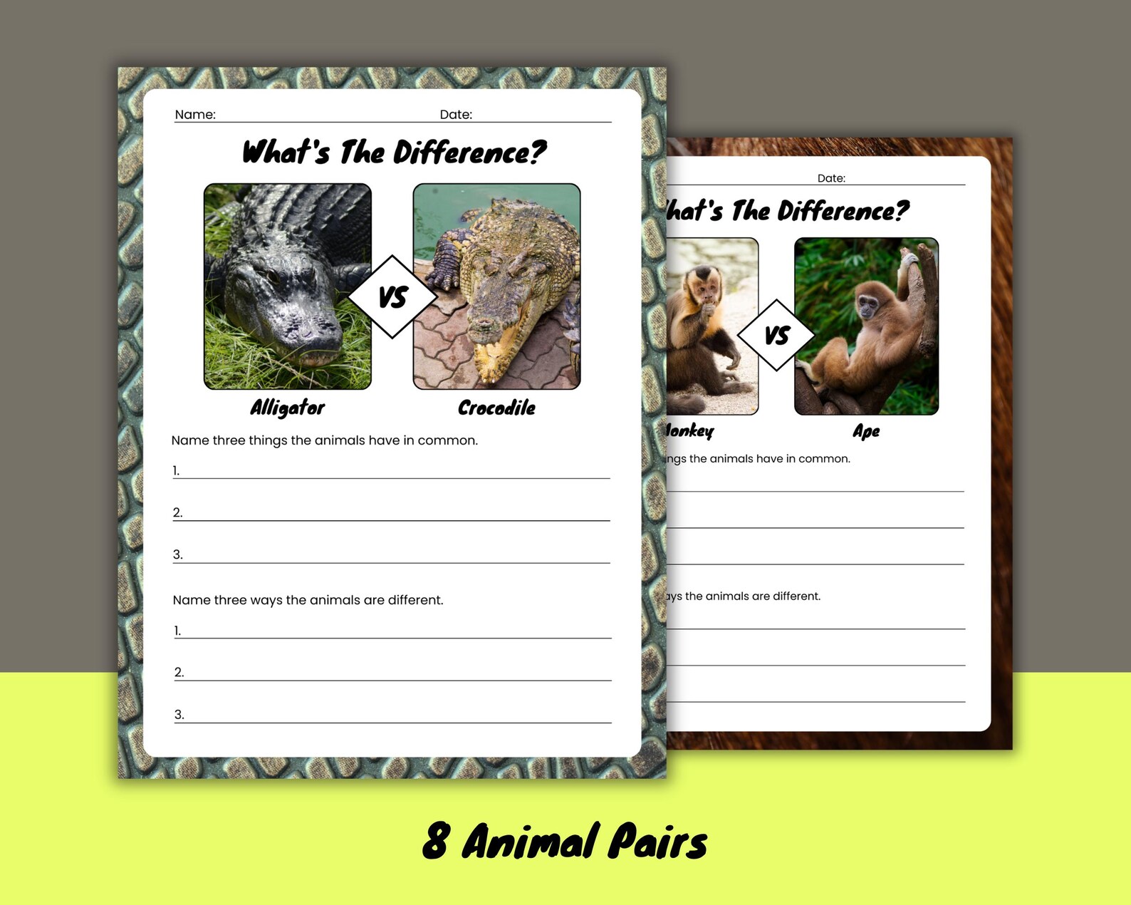 What's the Difference Between Similar Animals Presentation, Quiz, and ...