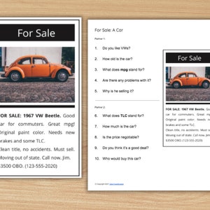 Buying and Selling ESL Lesson Plan: Listing Items for Sale, Classified ...