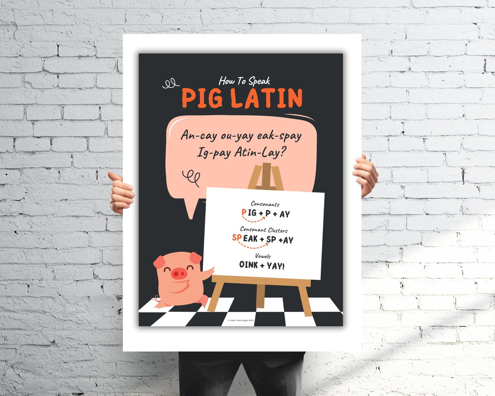 Pig Latin Poster, How to Speak Pig Latin Posters in Four Styles ...