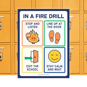 Classroom Lockdown & Fire Drill Posters: Kid-friendly Safety Signs (PDF ...