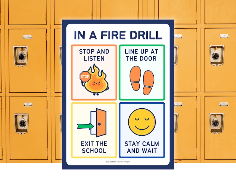 Classroom Lockdown & Fire Drill Posters: Kid-friendly Safety Signs (PDF ...