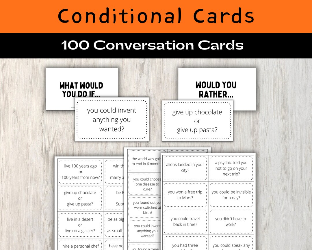 100 Would You Rather/what Would You Do Conversation Cards: Printable ...