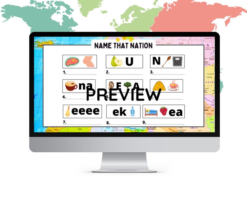 Geography Rebus Picture Puzzles: Pictograms of 50 Country Symbols ...