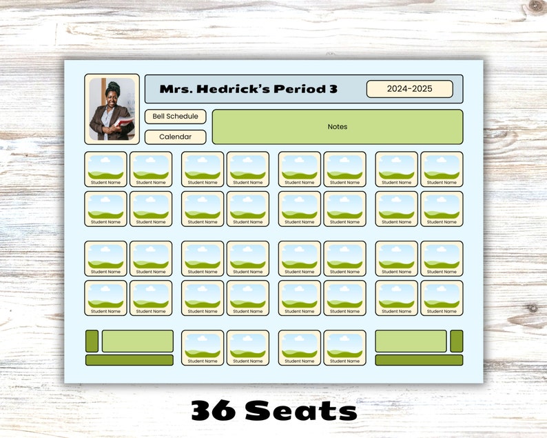 Editable Seating Chart Templates With Photo for Classroom Seating ...