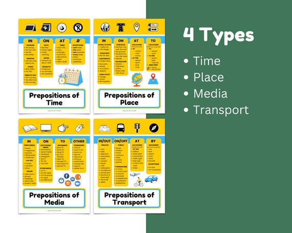 Hojas De Trabajo De Preposiciones De Tiempo Para