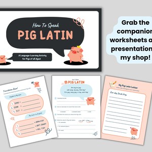 Pig Latin Poster, How to Speak Pig Latin Posters in Four Styles ...