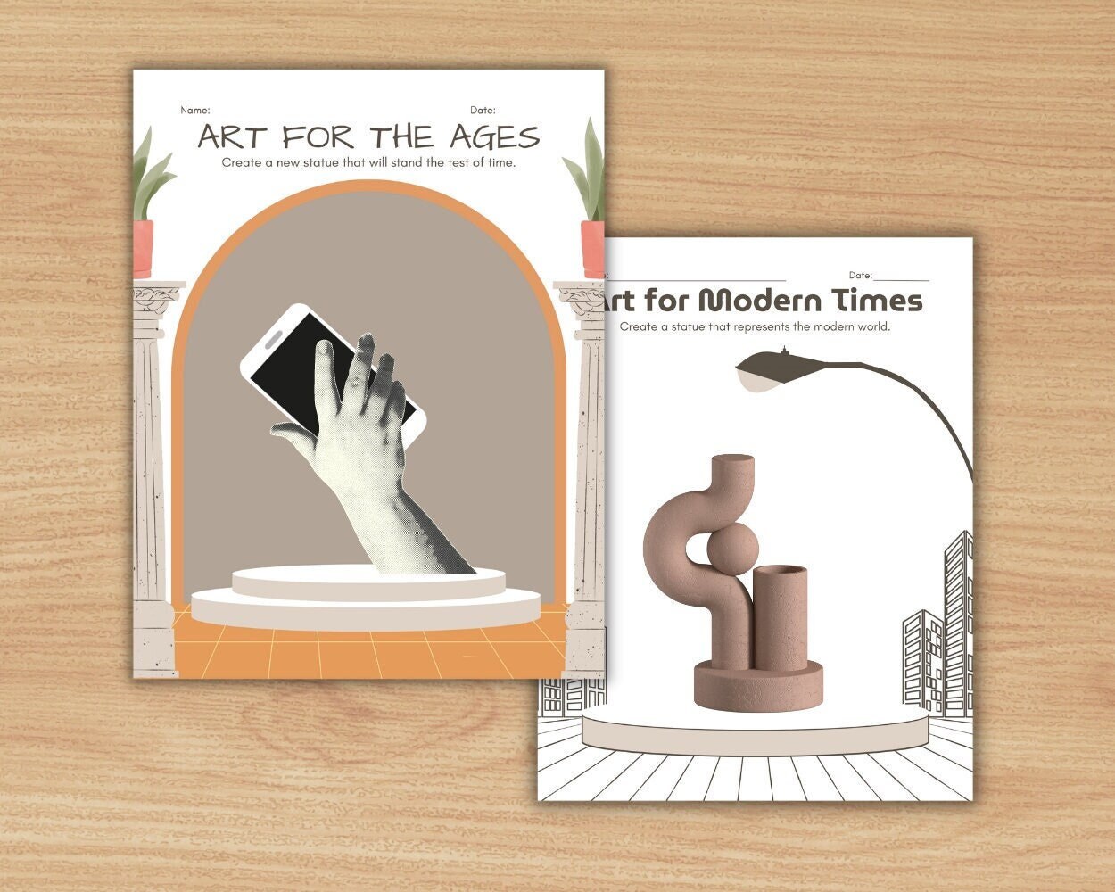 Design a Statue, Sculpture Design Worksheets and Digital Canva Template ...