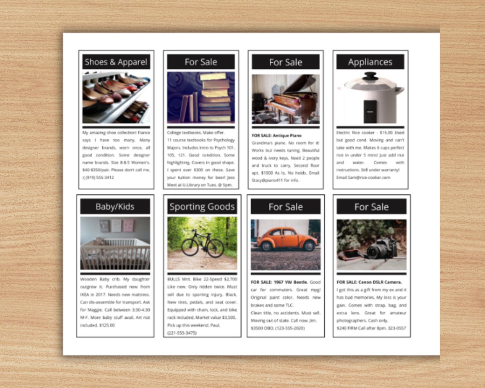 Buying and Selling ESL Lesson Plan: Listing Items for Sale, Classified ...