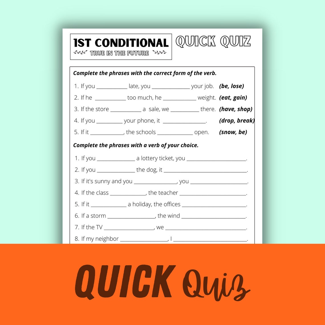 ESL First Conditional Grammar Activity Pack: Superstitions, Chores ...