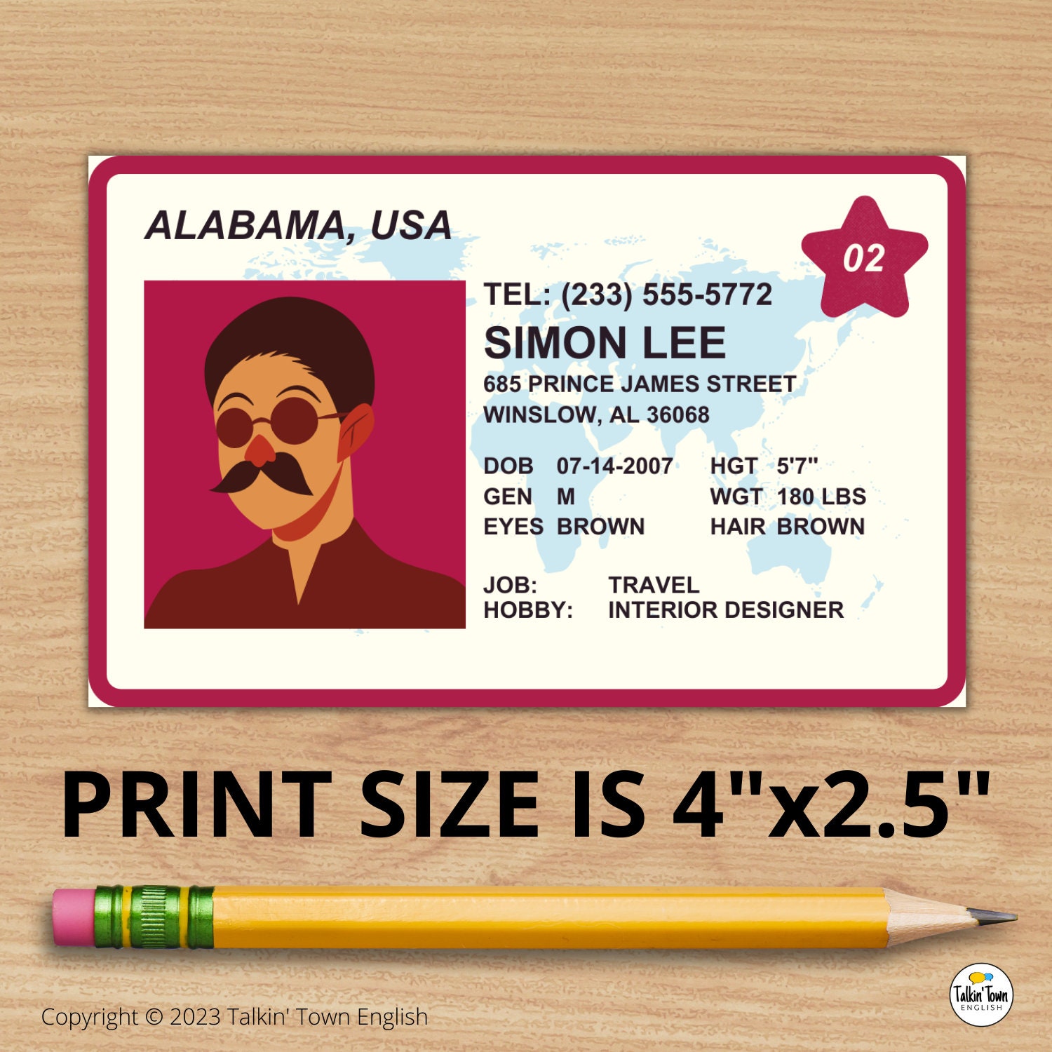 Printable ID Cards With 16 Illustrated Characters and Template to ...