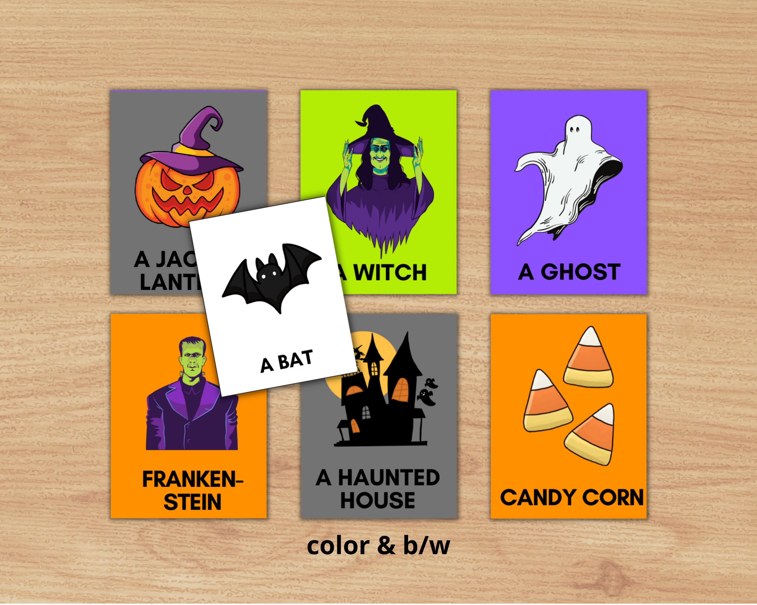 Printable Halloween Vocabulary Picture Cards, ESL Halloween Flashcards ...