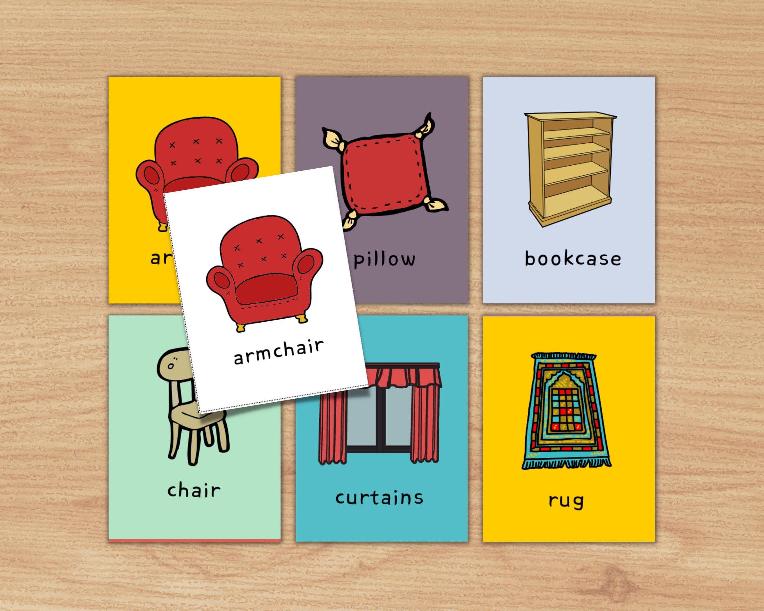 Furniture Flashcards ESL Games, Memory, Charades, and Conversation ...