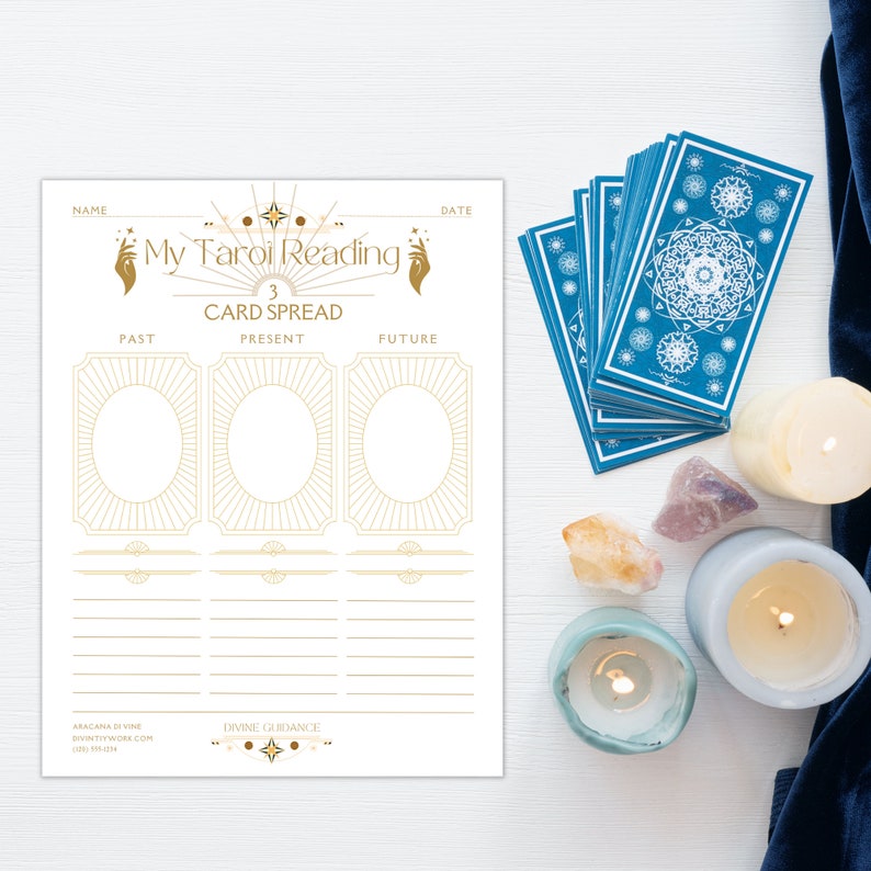 Tarot Reading Worksheets: 3-card & Celtic Cross Spreads (digital Download) - Etsy