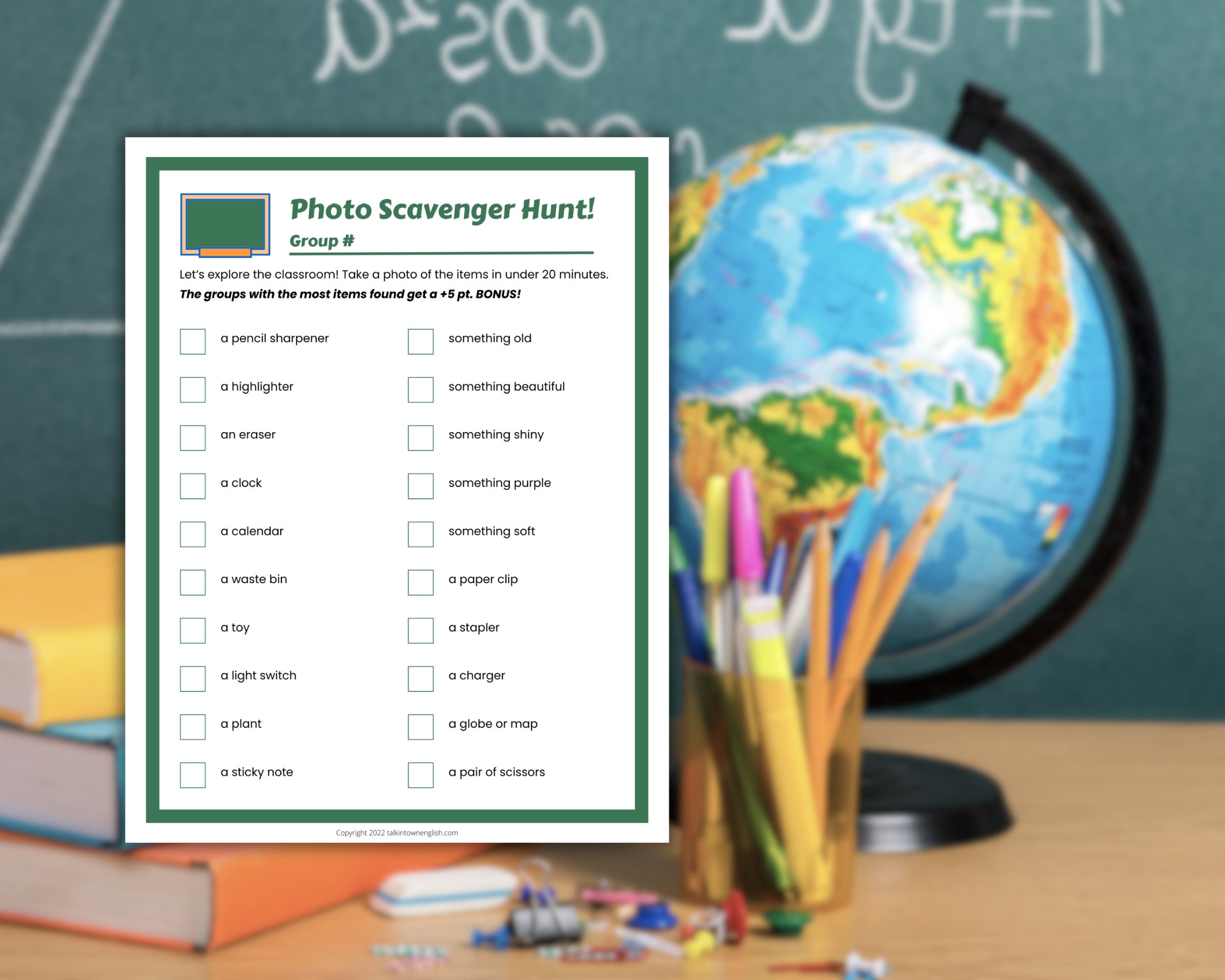 Photo Scavenger Hunt Templates for ESL, Shopping, Cultural Immersion ...