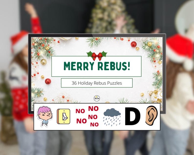 Christmas Rebus Picture Puzzles: Brain Teaser Activity for Holiday ...