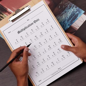 Times Multiplication Poster, Printable With Quiz and Practice Worksheet ...