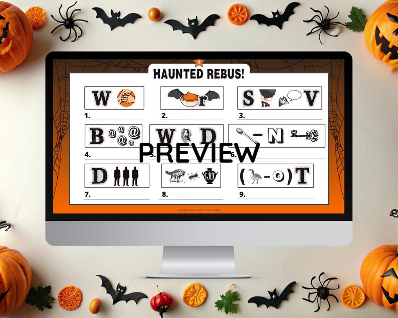 Halloween Rebus Picture Puzzles: Brain Teaser Activity (digital ...