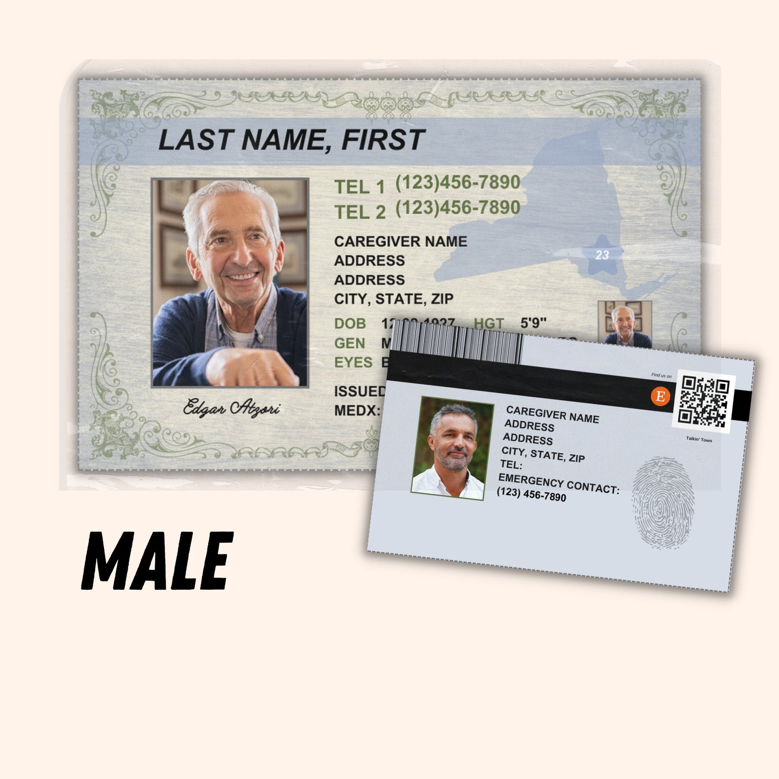 Senior ID Card Template: Customizable Identification (canva) - Etsy