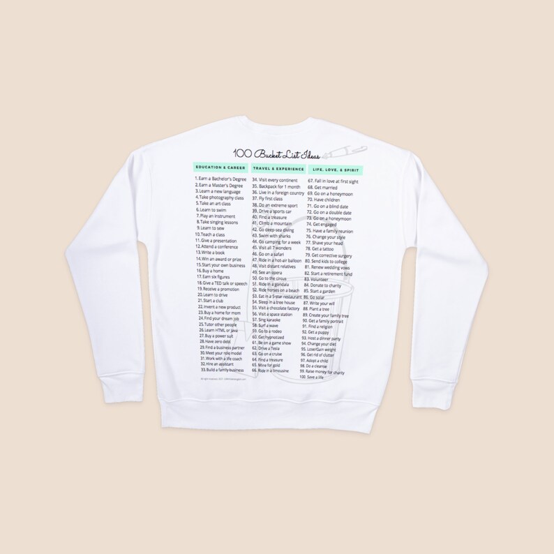 Bucket List Template With 100 Ideas Checklist and Idea Worksheet ...