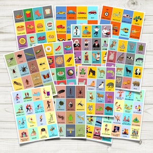 600+ Printable Vocabulary Flashcards Cards by Topic for Classroom Games ...