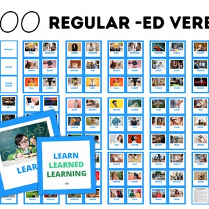 Regular Verbs Flashcards Printable Deck of 100 Photo Flashcards PDF ...