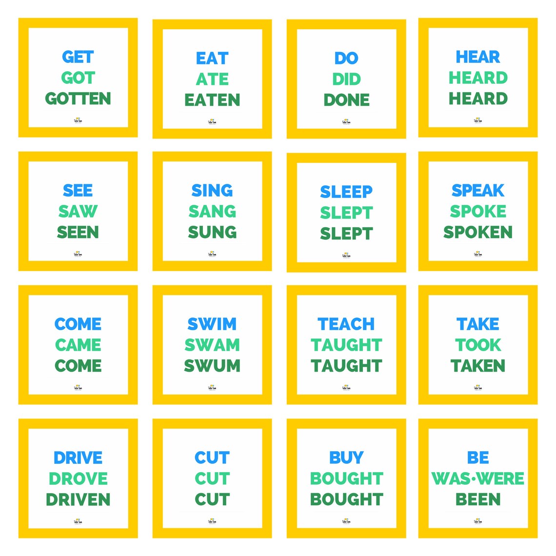 Irregular Verb Flashcards ESL for English Learners With Bonus Digital ...