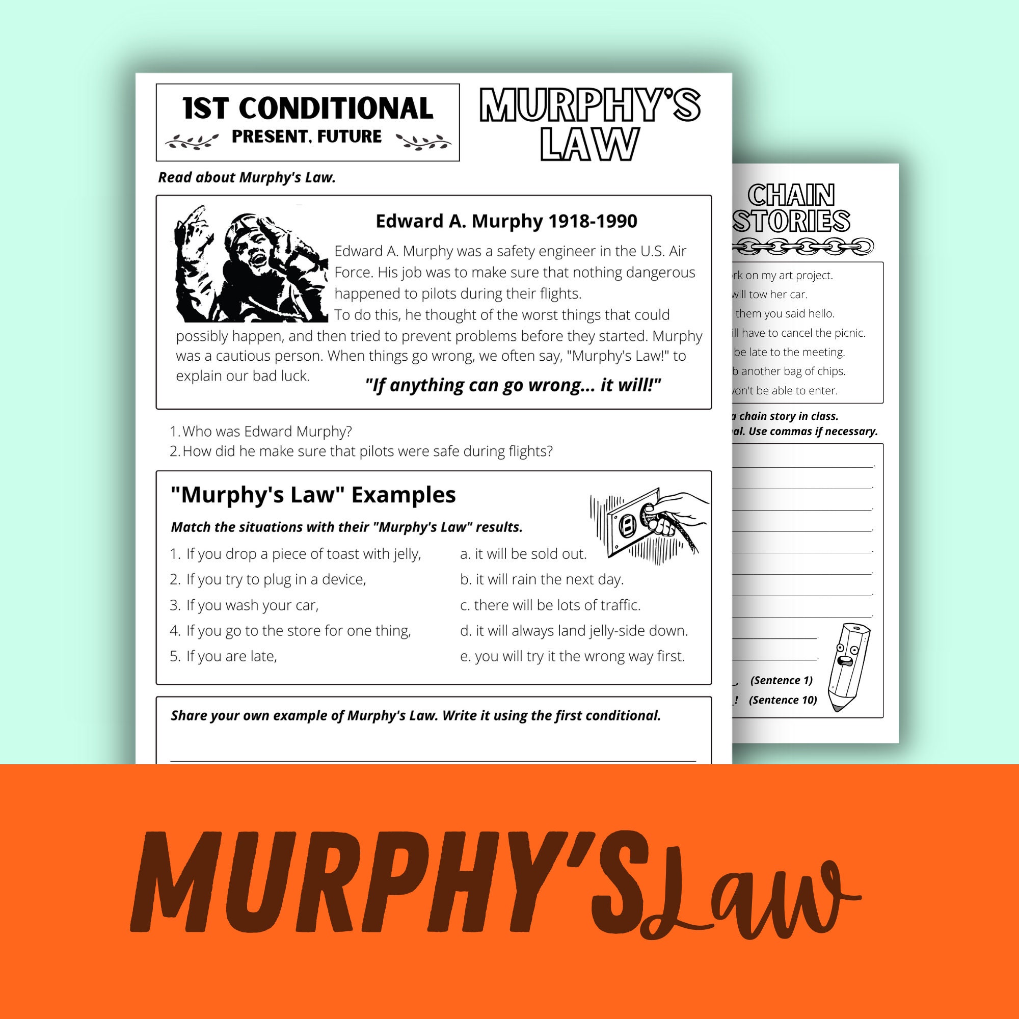 ESL First Conditional Grammar Activity Pack: Superstitions, Chores ...