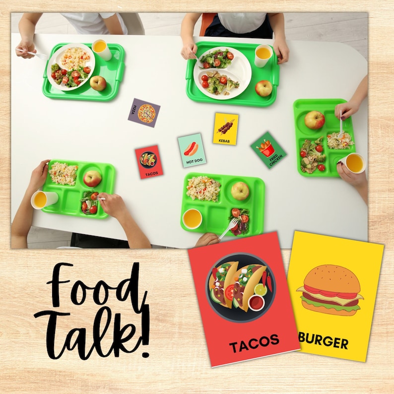 Printable Food Flashcards: ESL Vocabulary & Grammar Games (PDF) - Etsy