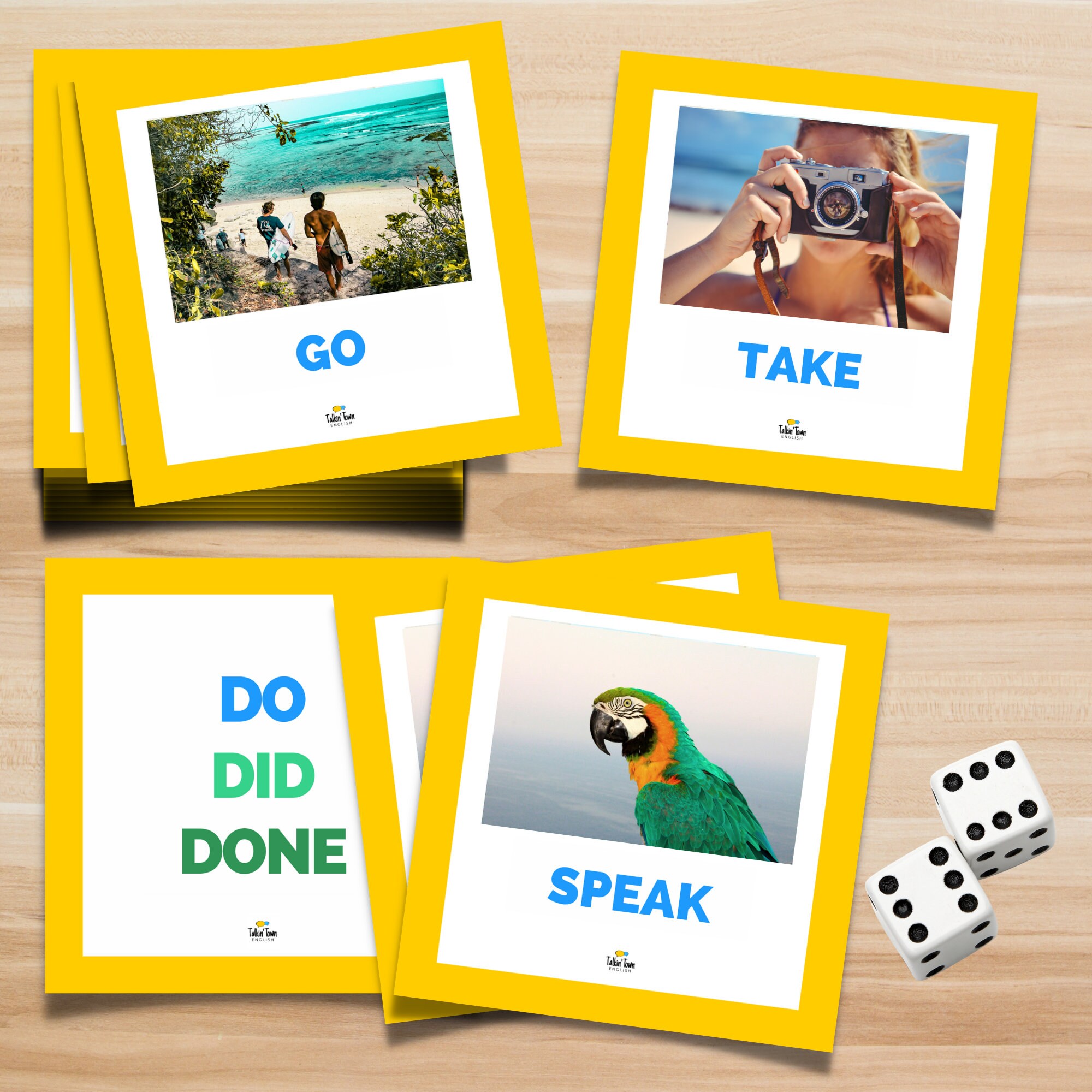 Irregular Verbs Printable Flashcard Deck Photo Flashcards for - Etsy