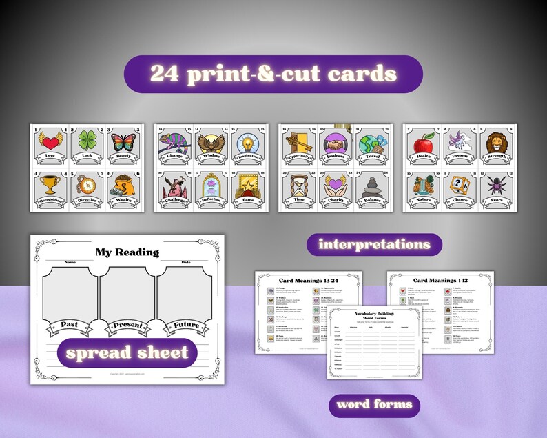 Classroom Friendly Tarot Cards: 24 Cards for Fun, Games, Grammar ...