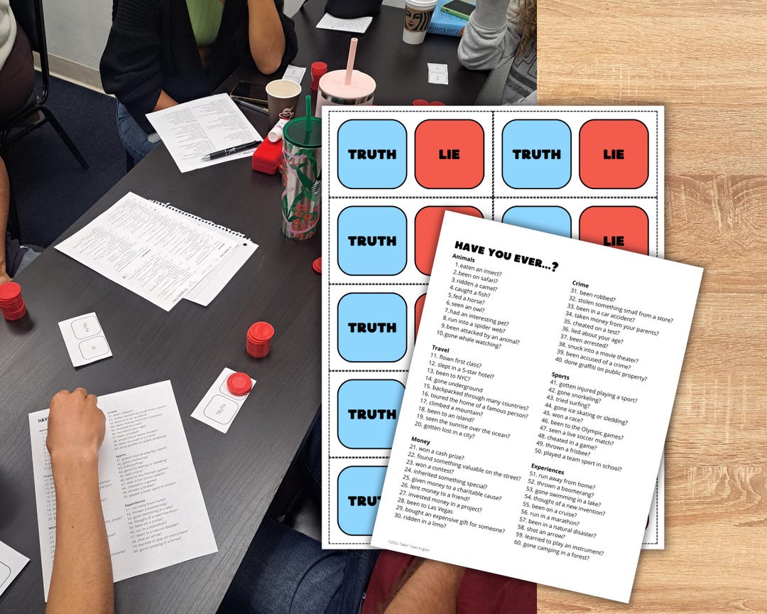 Truth or Lie ESL Game, Printable Speaking Activity PDF for Irregular ...