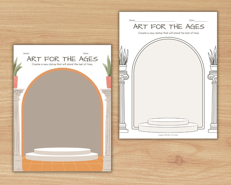 Design a Statue, Sculpture Design Worksheets and Digital Canva Template ...