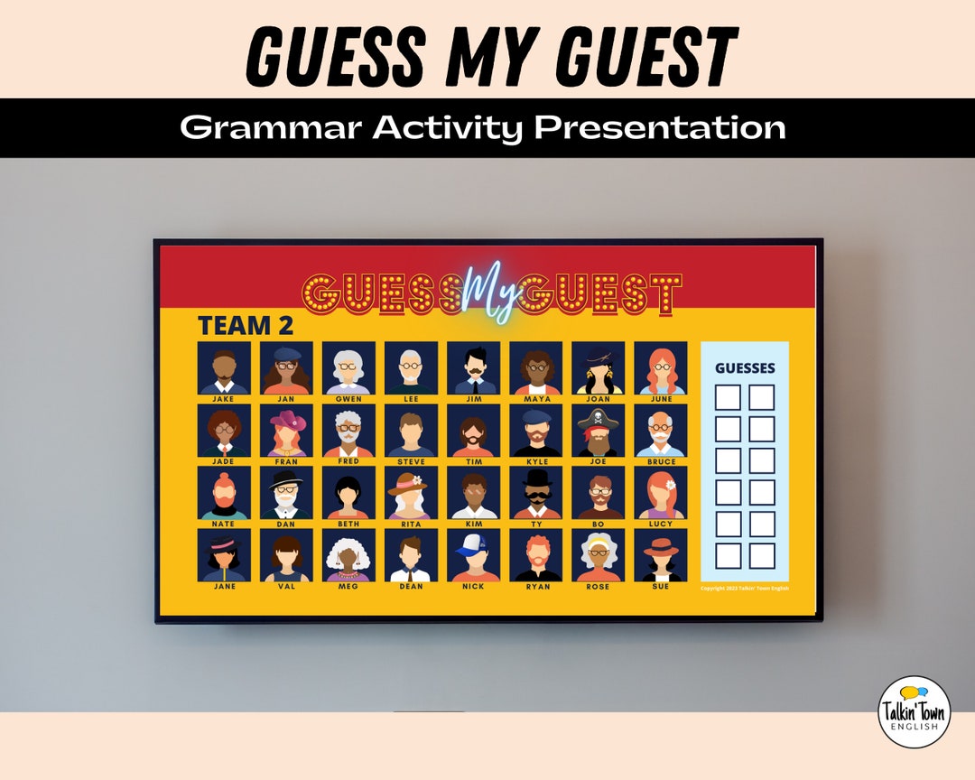 Guess Who ESL Game: Grammar & Vocabulary Activity (digital Download) - Etsy