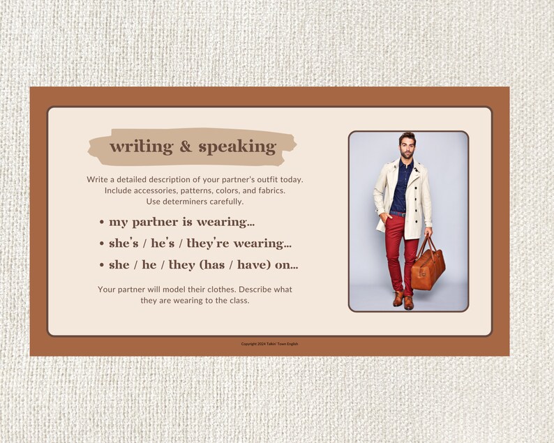 Fashion Show ESL PDF Printable and Presentation Lesson Plan, Ordering ...