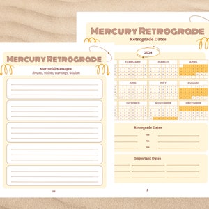 Mercury Retrograde Dates Calendar, Astrology Planner, Astrological ...